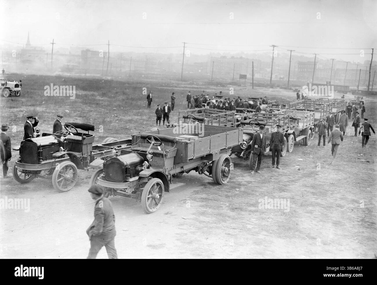 Automobiles and trucks for the war effort in Russia during World War I ...