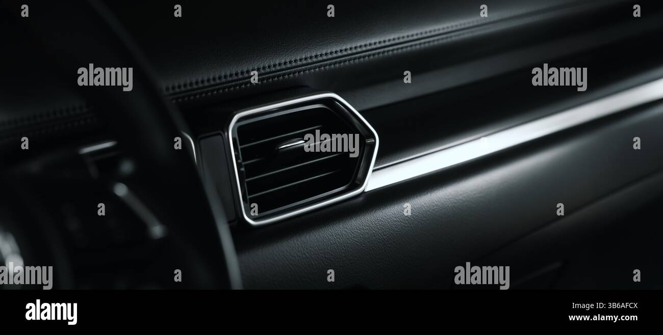 car interior detail. closeup of ventilation system and air conditioning ...