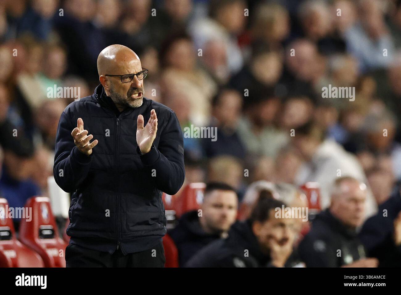 EINDHOVEN - PSV Eindhoven coach Peter Bosz during the Dutch Eredivisie ...