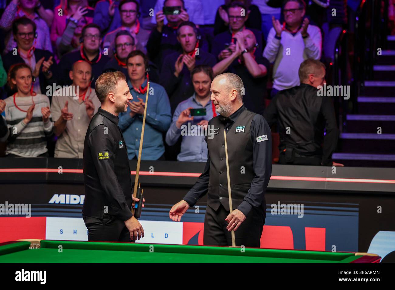 Sheffield, UK. 03rd May, 2025. Mark Williams of Wales celebrates 17-14 ...