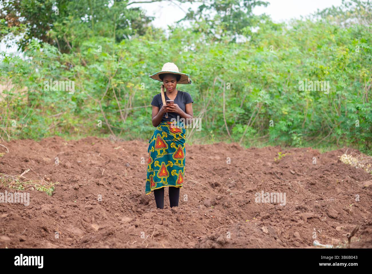 female african local farmer feeling excited about what she saw on her ...