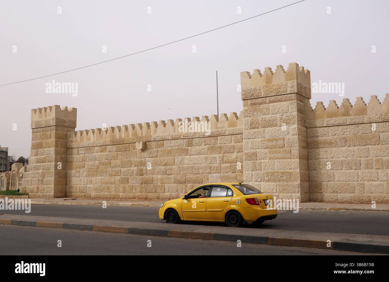 Rebuilt ancient Assyrian walls of Nineveh, Mosul, Iraq, on May 2 2025 ...