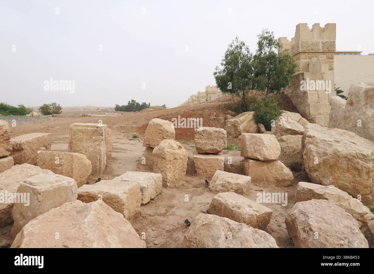 Mosul, Iraq. 02nd May, 2025. Rebuilt ancient Assyrian walls of Nineveh ...