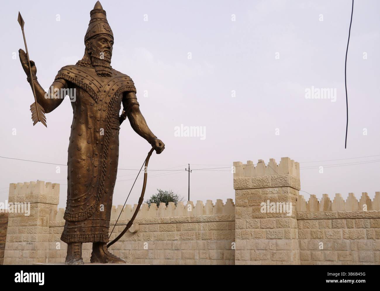 Mosul, Iraq. 02nd May, 2025. Rebuilt ancient Assyrian walls of Nineveh ...