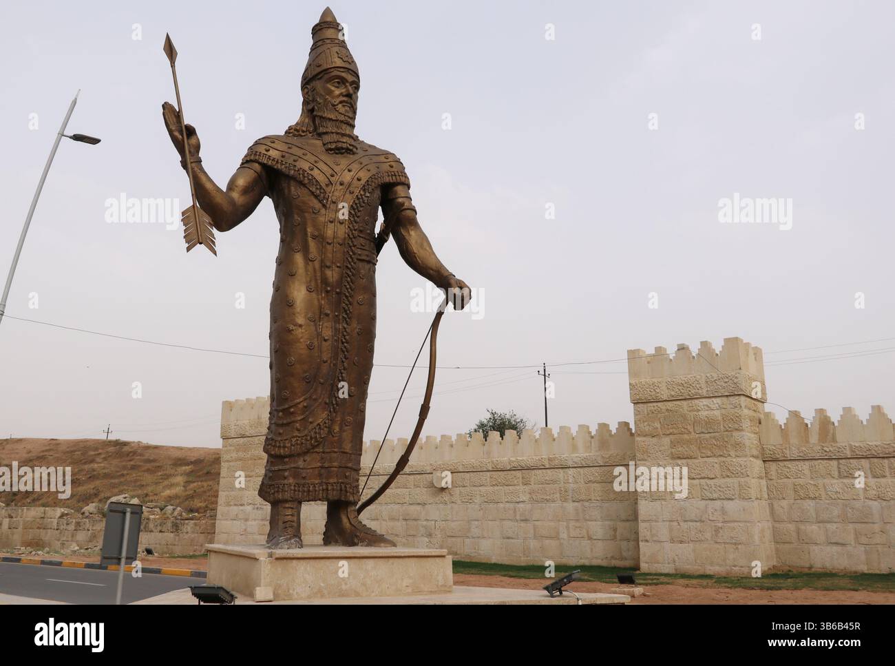 Mosul, Iraq. 02nd May, 2025. Rebuilt ancient Assyrian walls of Nineveh ...
