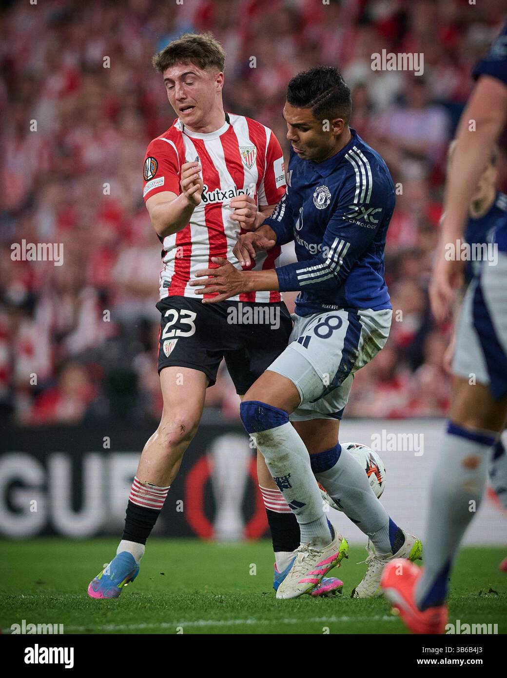 Bilbao, Spain. 01st May, 2025. Athletic Club's Mikel Jauregizar (l) and ...