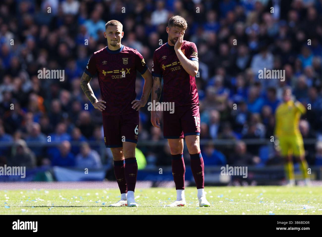 Liverpool, UK. 3rd May, 2025. Luke Woolfenden (L) and Cameron Burgess ...
