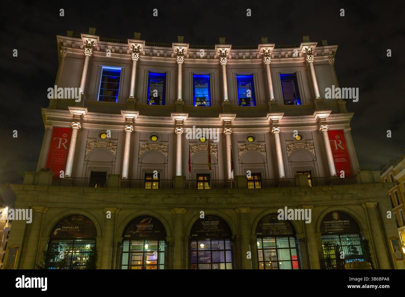 The Teatro Real Opera House Exterior Front View, Plaza de Oriente ...