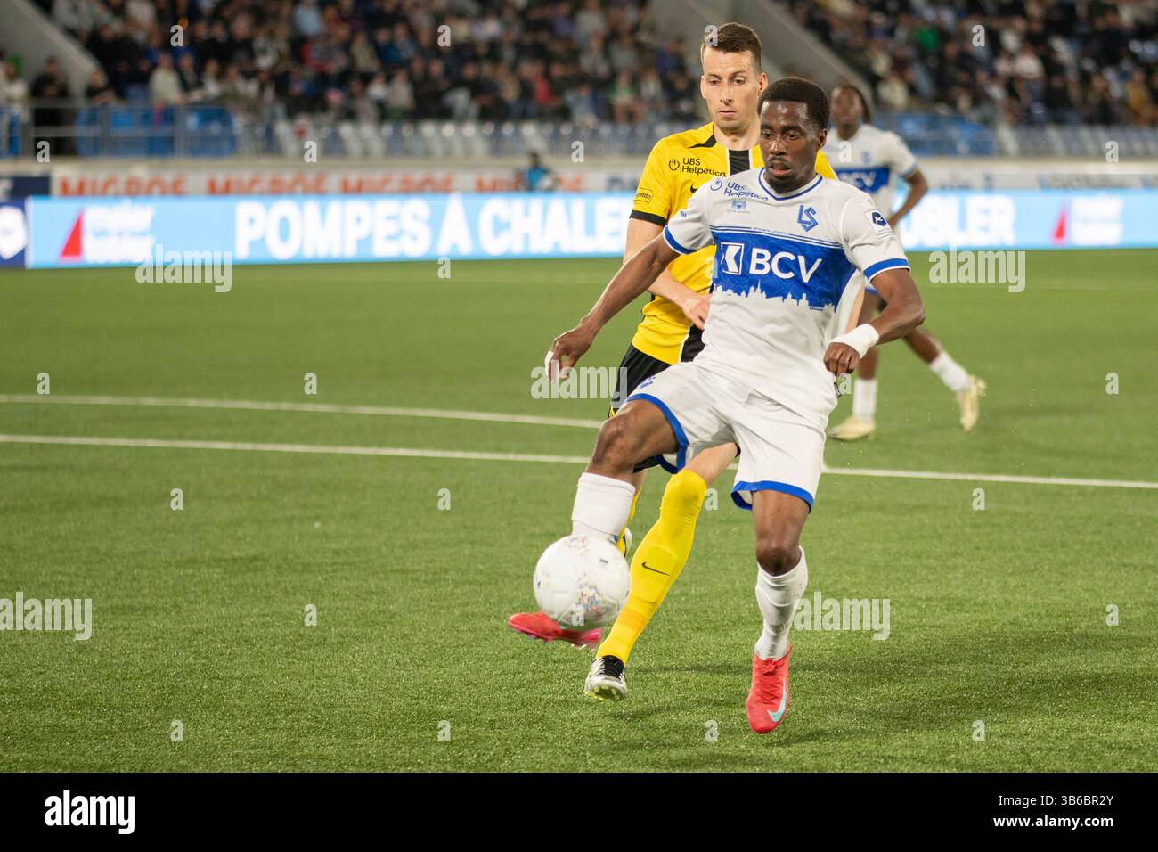 Lausanne, Switzerland. 3 May, 2025: Teddy Okou (forward) of FC Lausanne ...