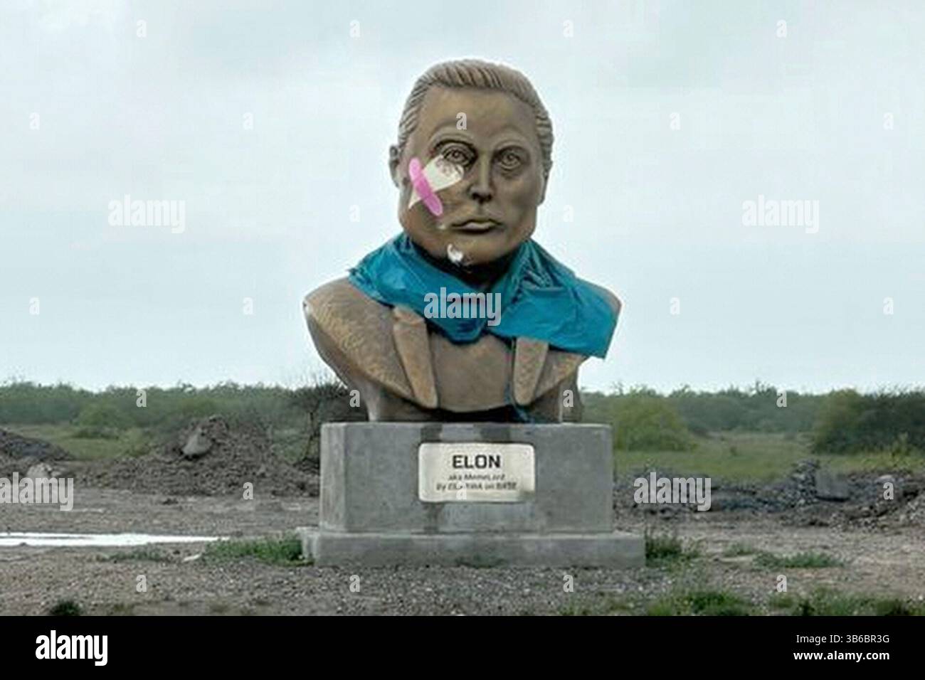 A statue of SpaceX founder Elon Musk on Saturday, May 3, 2025, is seen ...