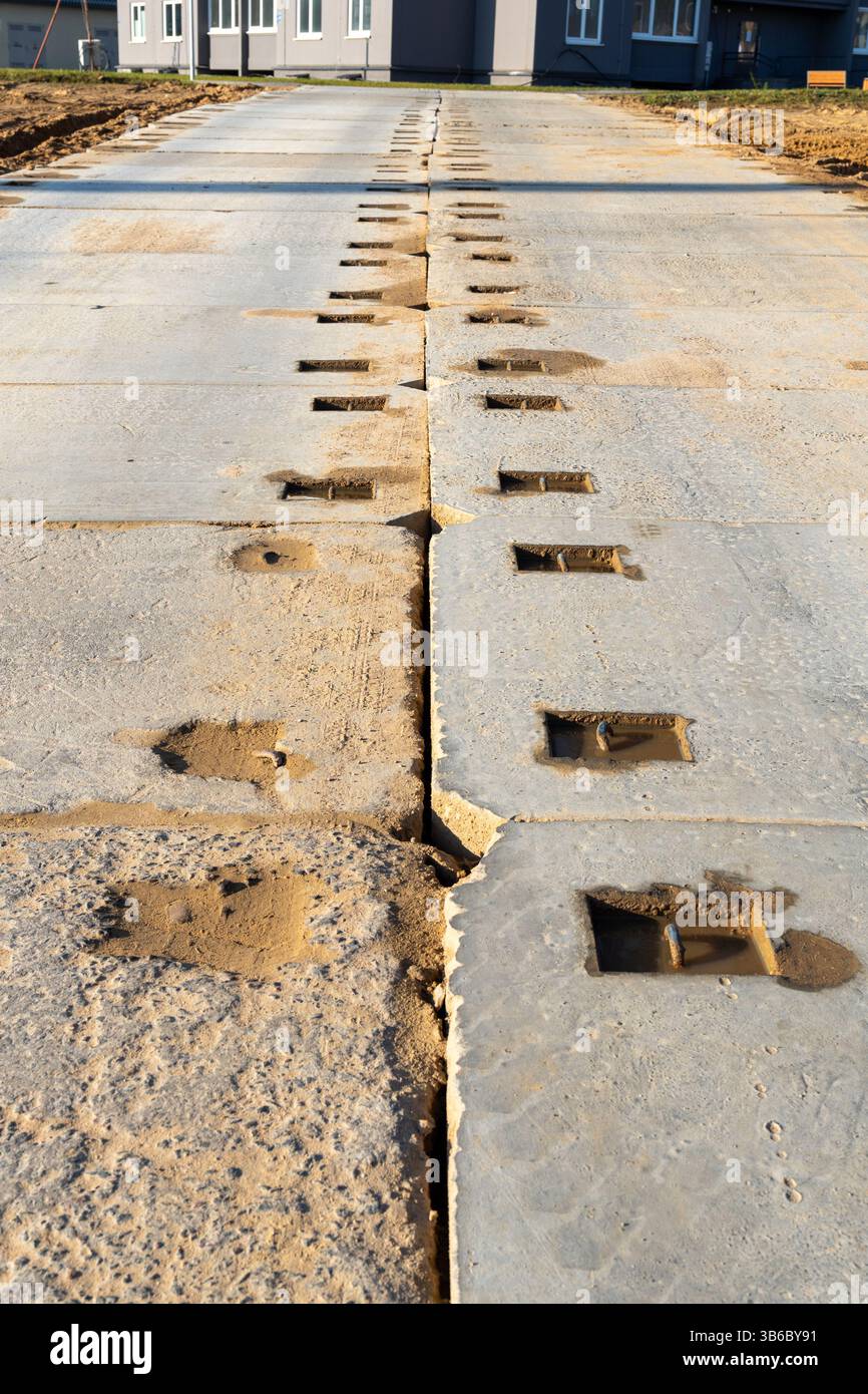 Concrete plate temporary road hi-res stock photography and images - Alamy