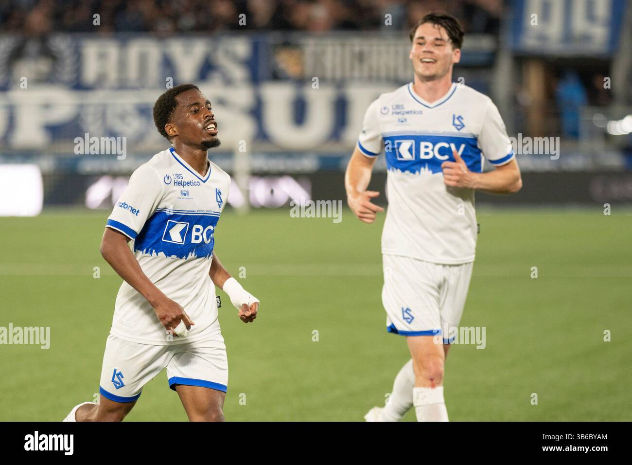 Lausanne, Switzerland. 3rd May, 2025. Teddy Okou (forward) of FC ...
