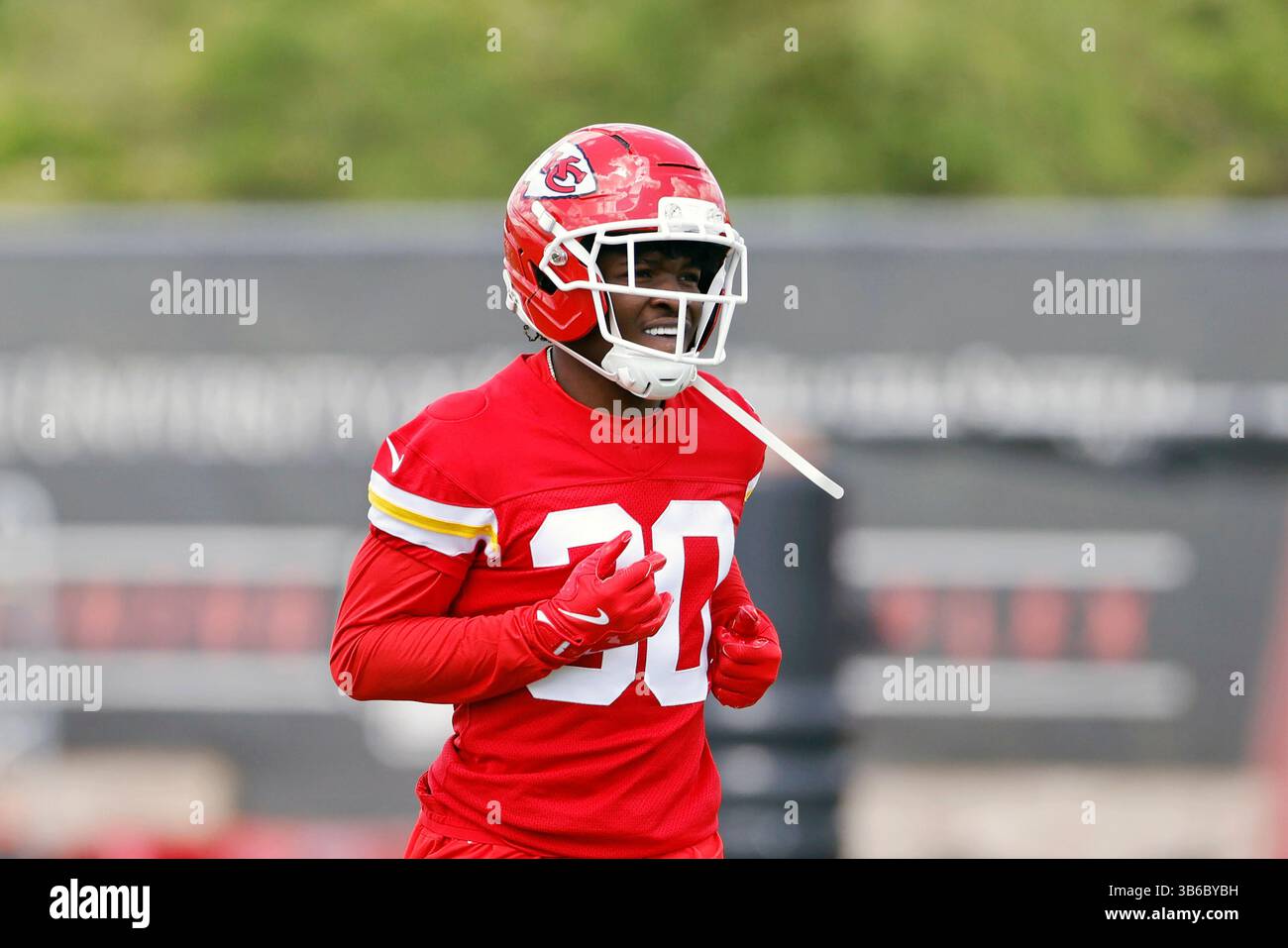 Kansas City Chiefs running back Brashard Smith runs down the field as ...