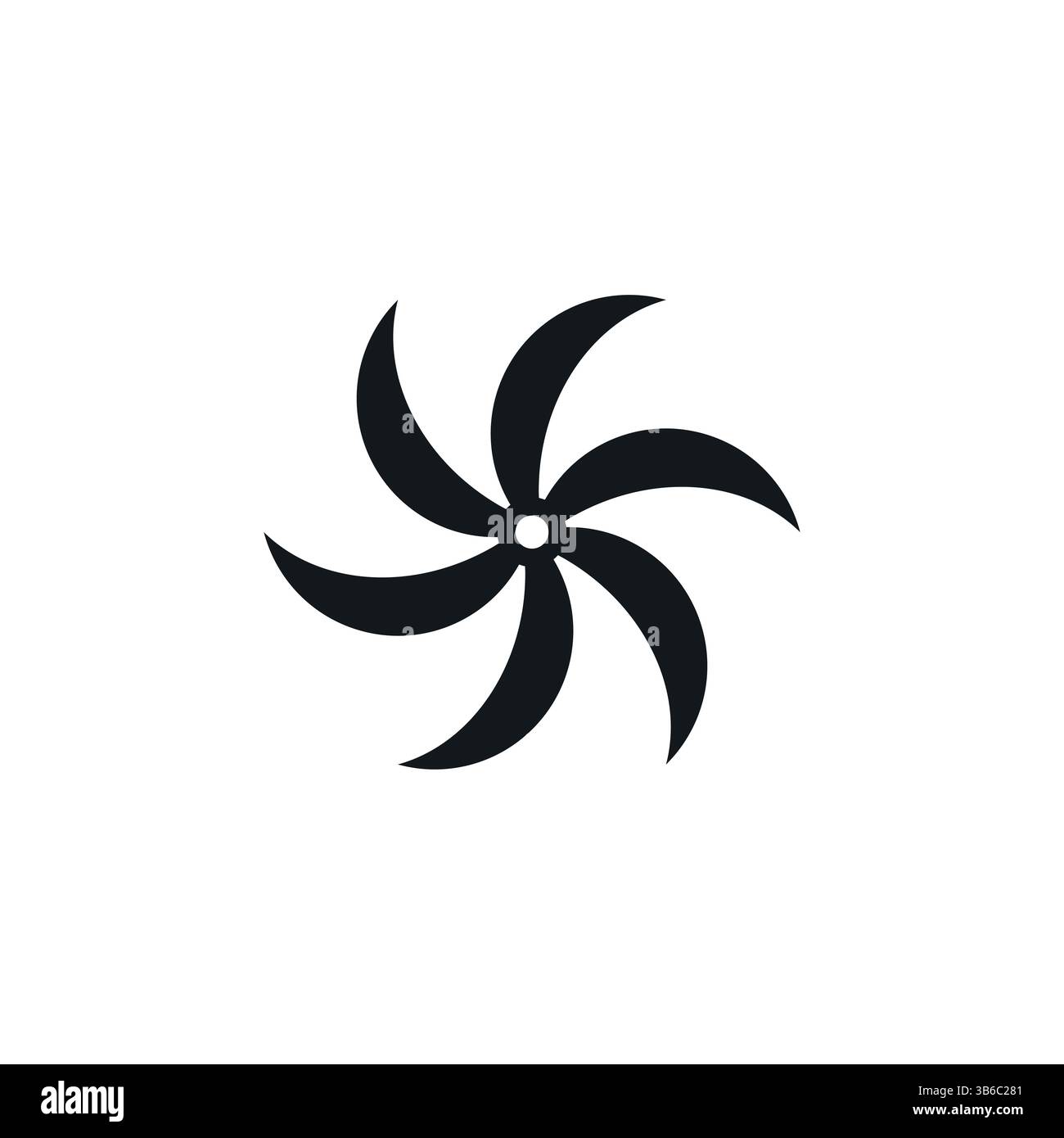 Fan blade vector propeller icon. Ship blade fan turbine airplane logo ...