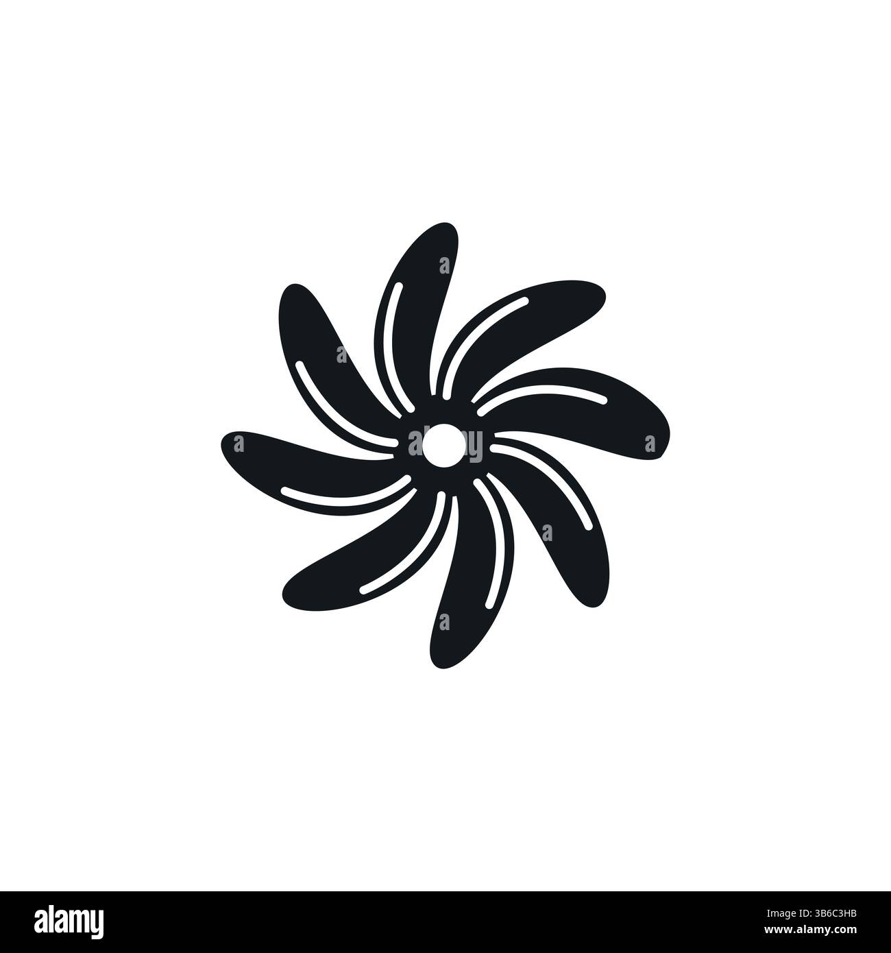 Fan blade vector propeller icon. Ship blade fan turbine airplane logo ...