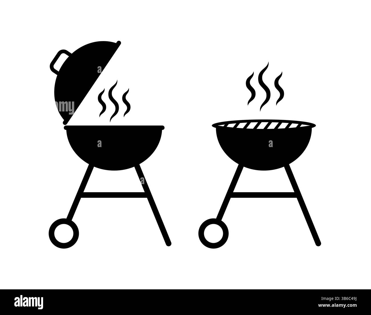 Grill bbq icon vector pictogram fire symbol. Grill barbecue roaster ...