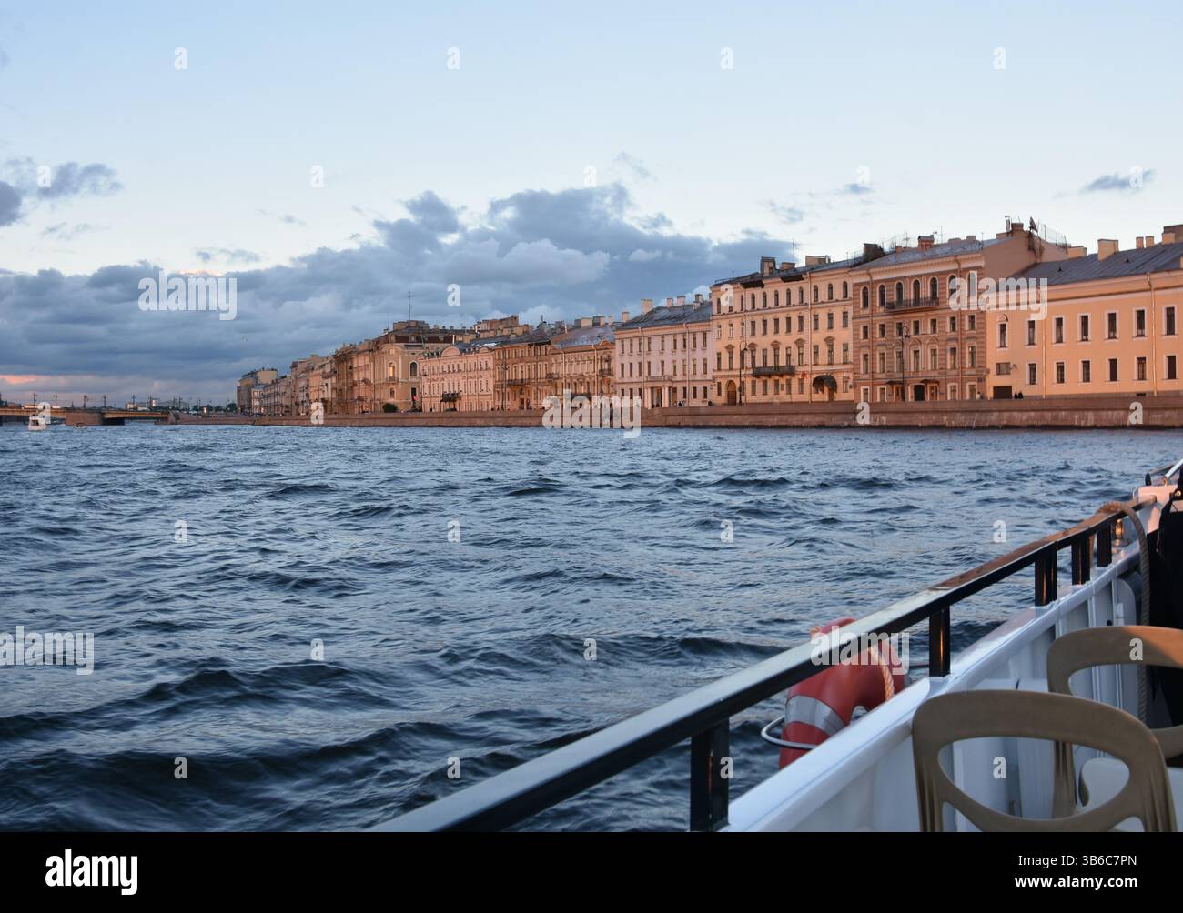 View from the Neva River to the architectural historical ensemble of ...