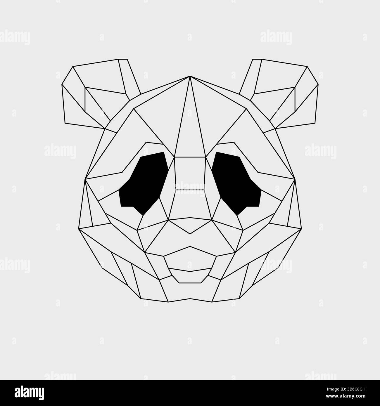 Geometric panda face illustration abstract shapes. Minimalistic design ...