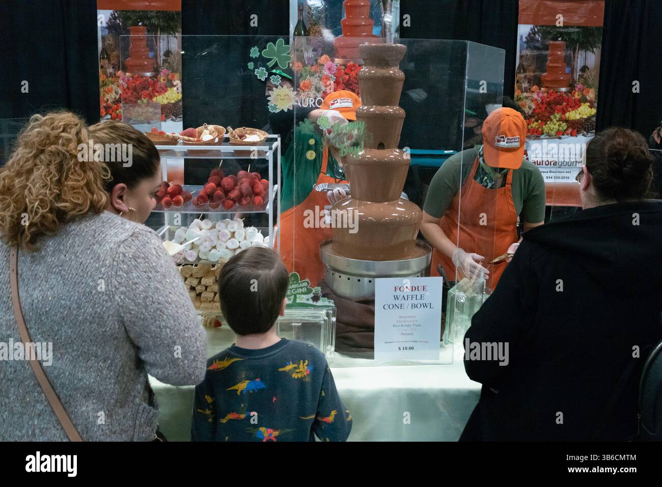 March 13, 2022, Edison, New Jersey, U.S: Visitors taste the chocolate ...