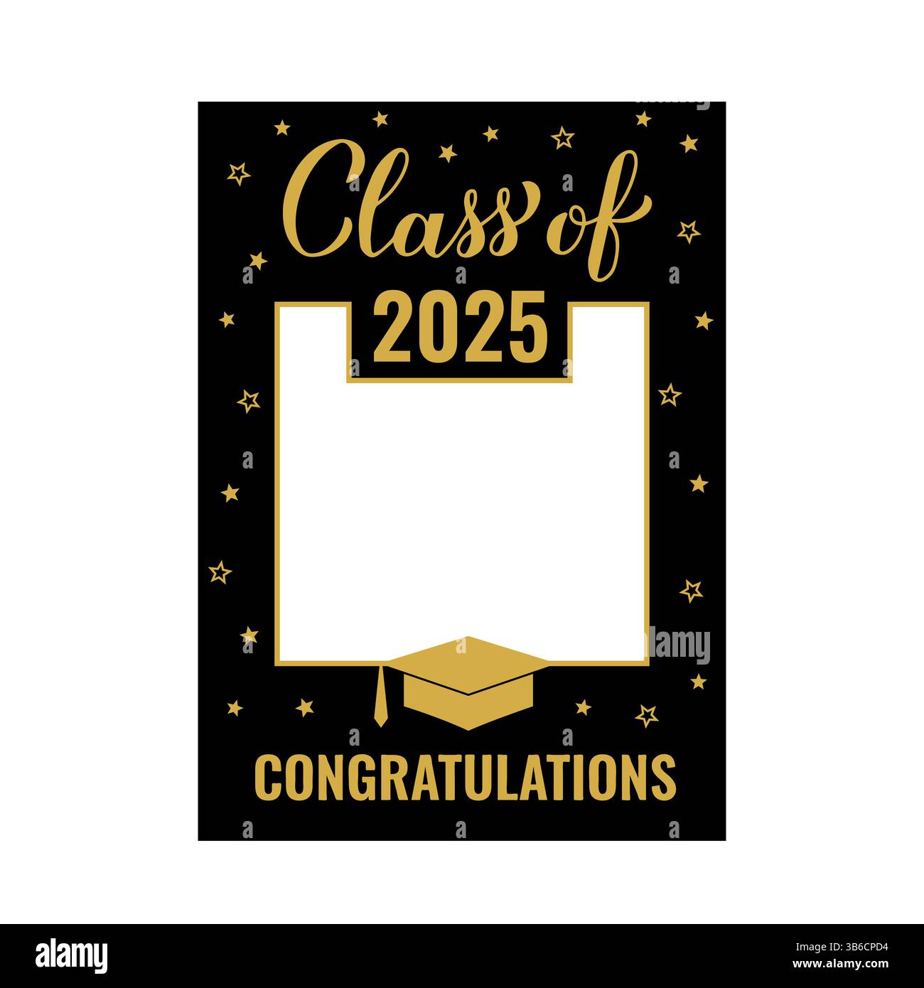Class of 2025 photo booth frame isolated on white. Grad celebration ...