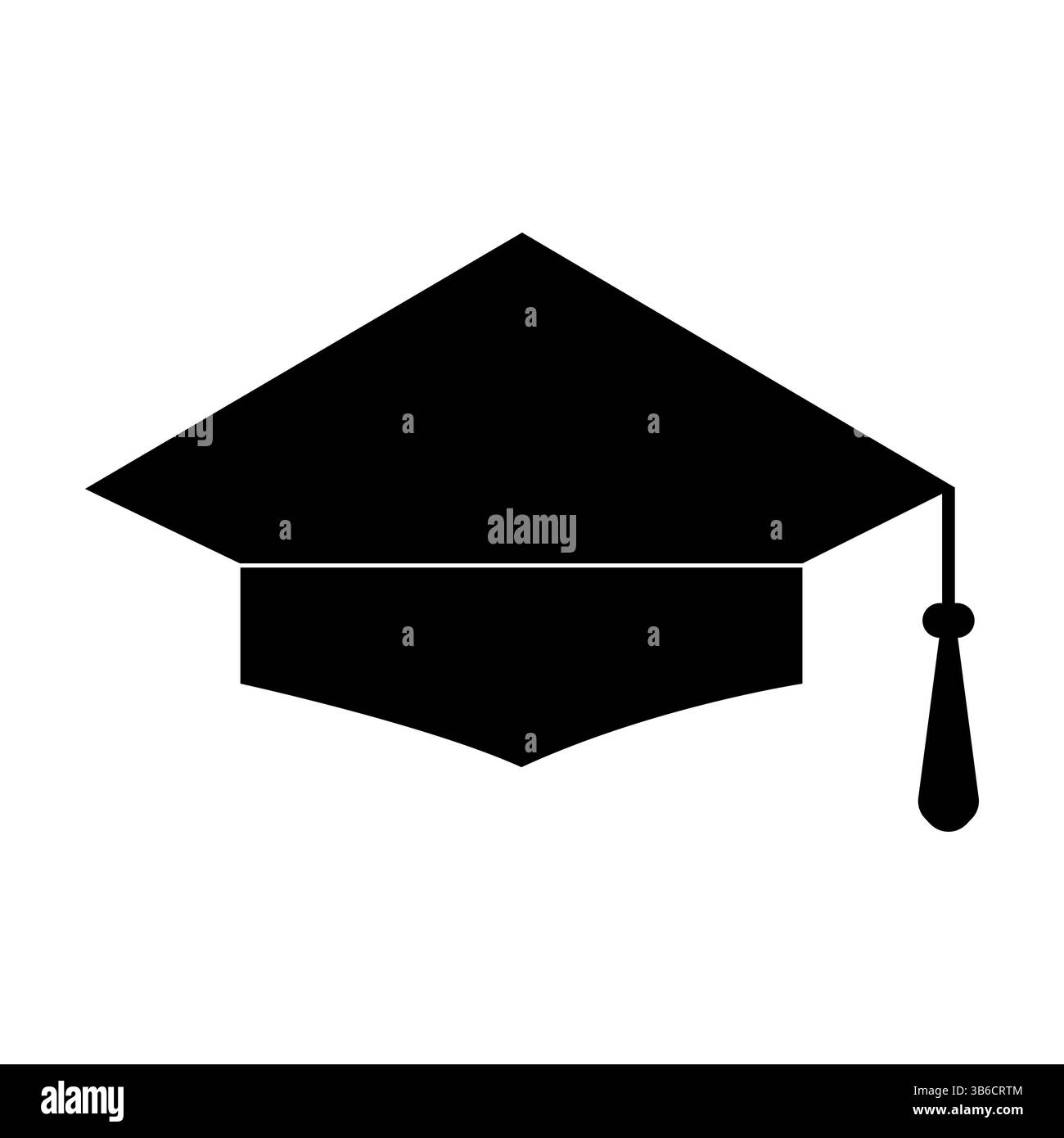 Graduation hat vector icon isolated on white. Academic hat with tassel ...