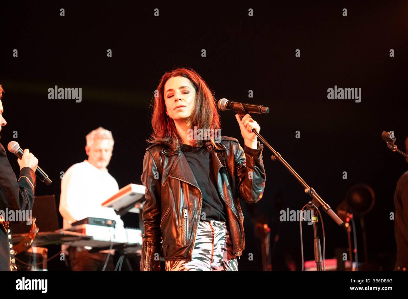 Chloe Alper performing with James at Pavillion Festival Ayr, Scotland ...