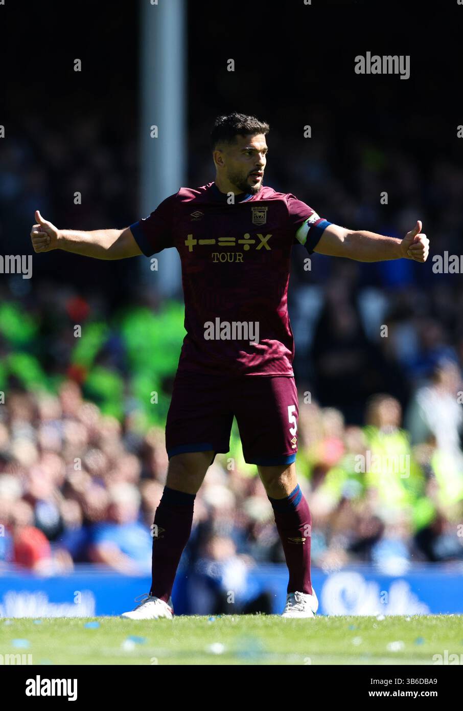 Liverpool, UK. 3rd May, 2025. Sam Morsy of Ipswich Town reacts during ...