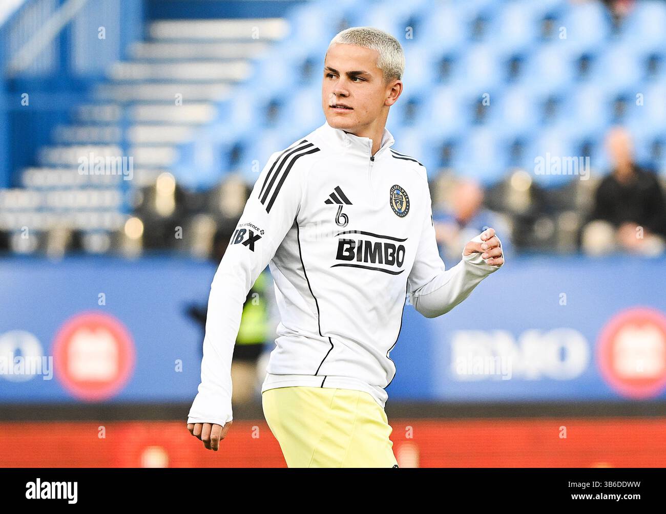 Philadelphia Union's Cavan Sullivan (6) looks on prior to an MLS soccer ...