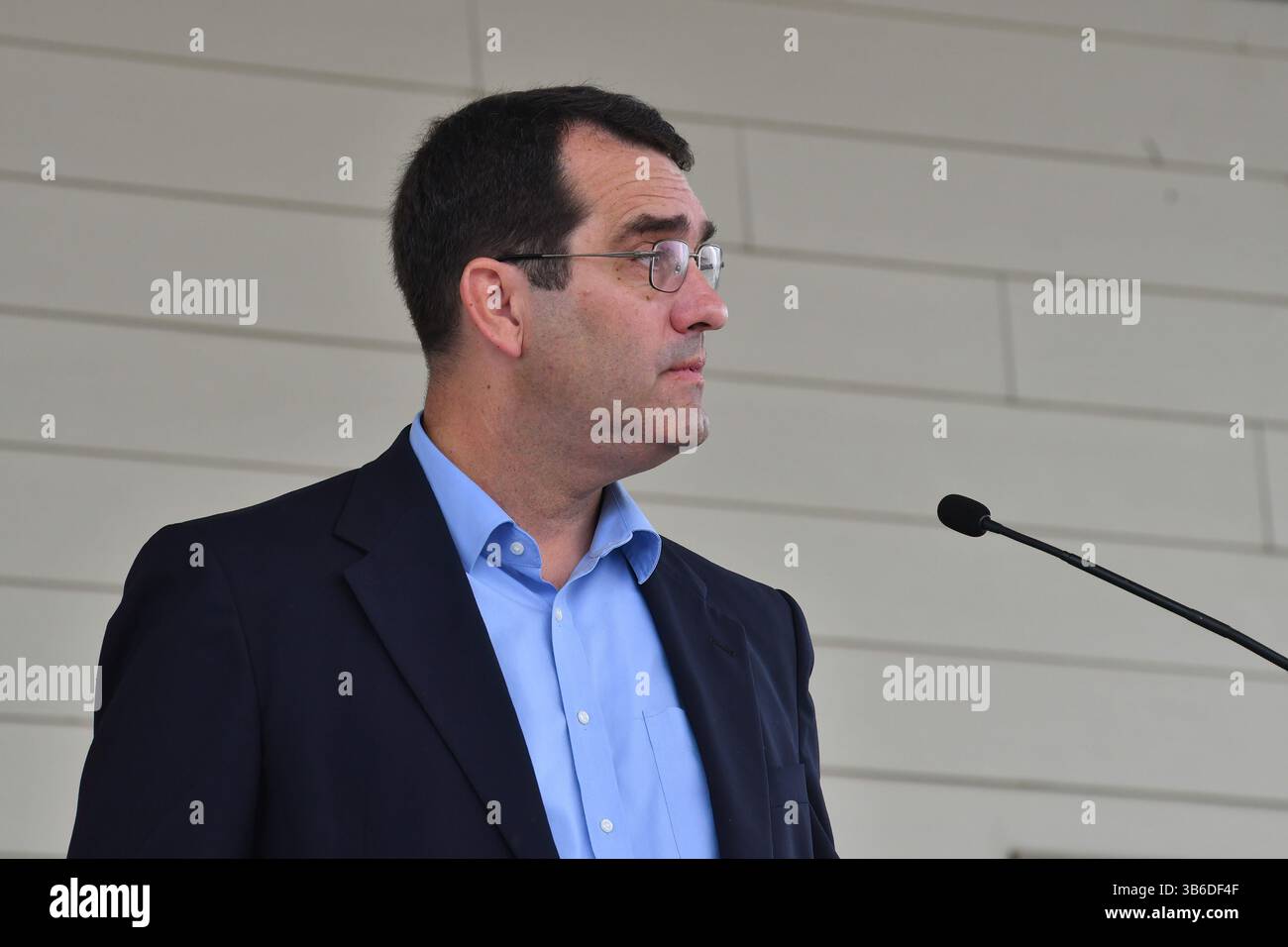 Woman points finger waves hi-res stock photography and images - Alamy