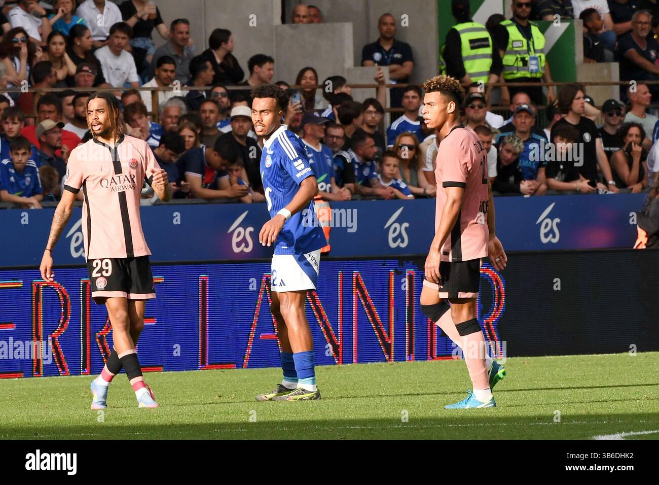 29 Bradley BARCOLA (psg) - 22 Guela DOUE (rcsa) - 14 Desire DOUE (psg) during the Ligue 1 ...