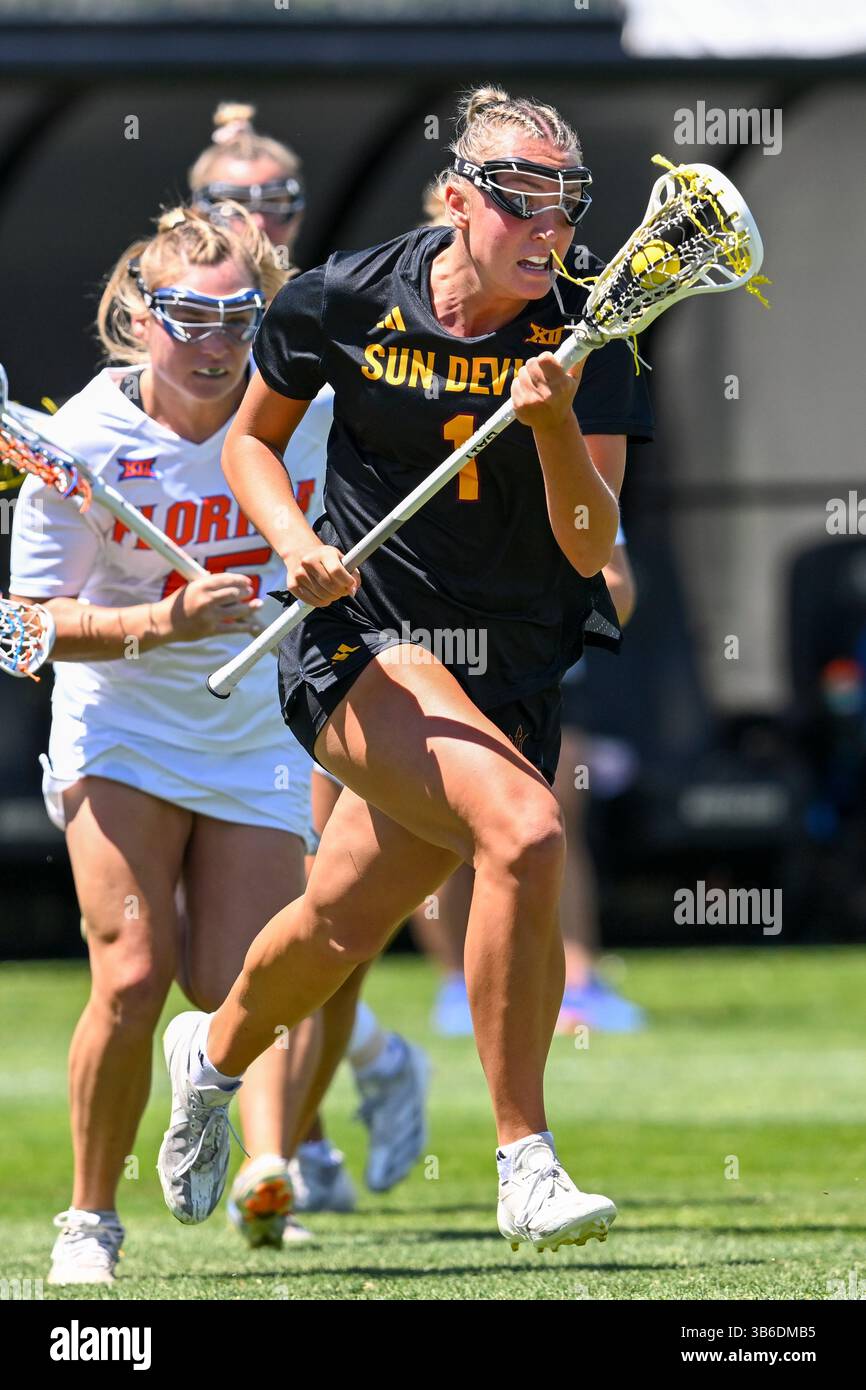 BOULDER, CO - MAY 03: Arizona State midfield, Anna Viglione(1), in ...