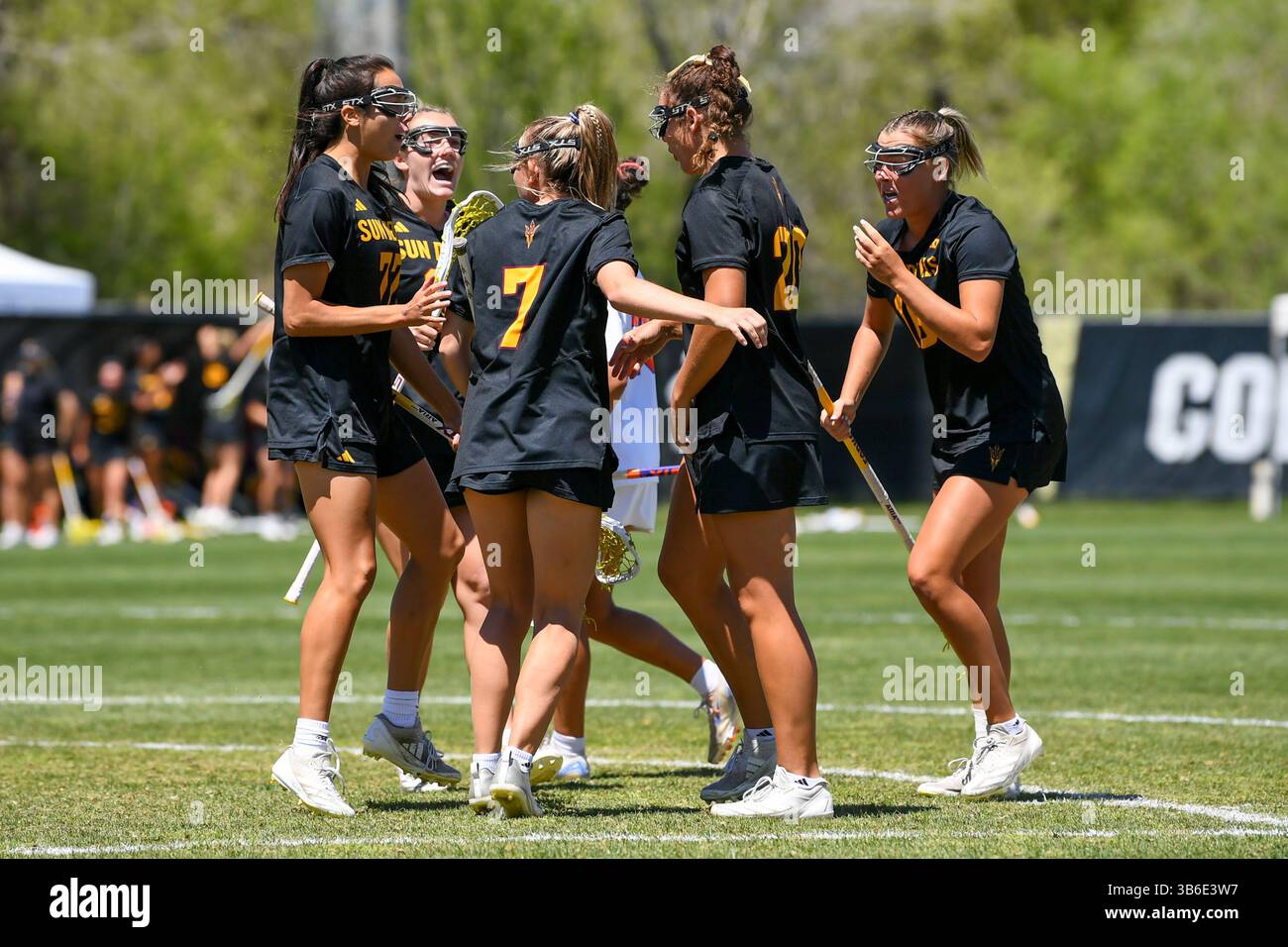 BOULDER, CO - MAY 03: The Arizona Sundevils celebrate after scoring a ...