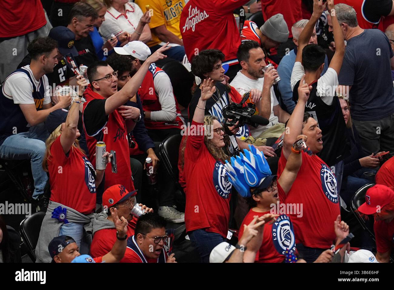 Los Angeles Clippers fans cheer in the first half of Game 7 of an NBA ...