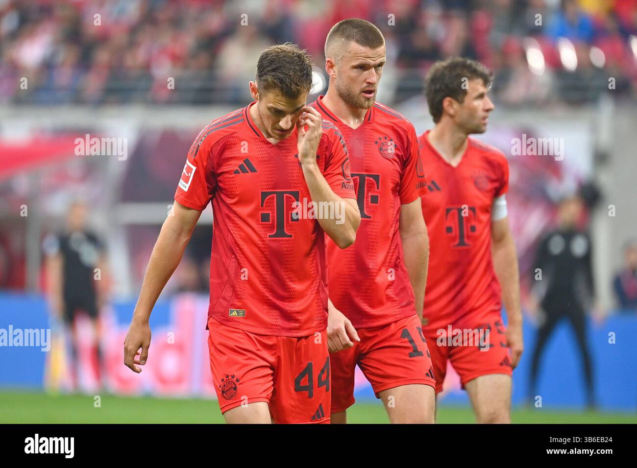 Leipzig, Deutschland. 03rd May, 2025. from left: Josip STANISIC (FC Bayern Munich), Eric DIER ...