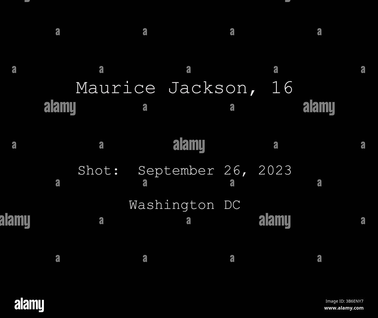 Maurice Jackson, age 16.Shot: September 26, 2023 in Washington, DC was ...