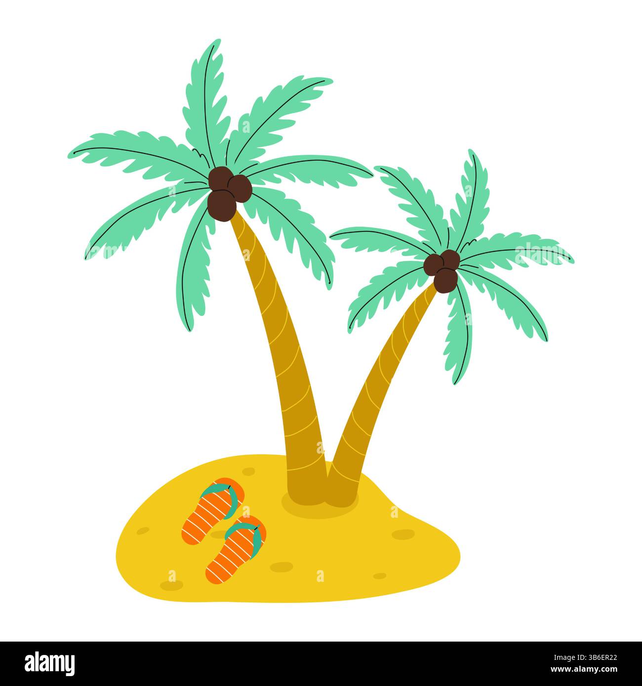 Relaxing under green palm trees Stock Vector Images - Alamy