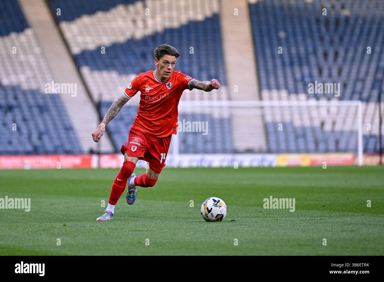 Glasgow, Scotland, UK. 2nd May, 2025. Josh Mullin of Raith Rovers ...