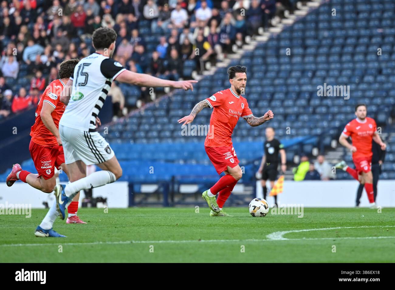 Glasgow, Scotland, UK. 2nd May, 2025. Dylan Easton of Raith Rovers in ...