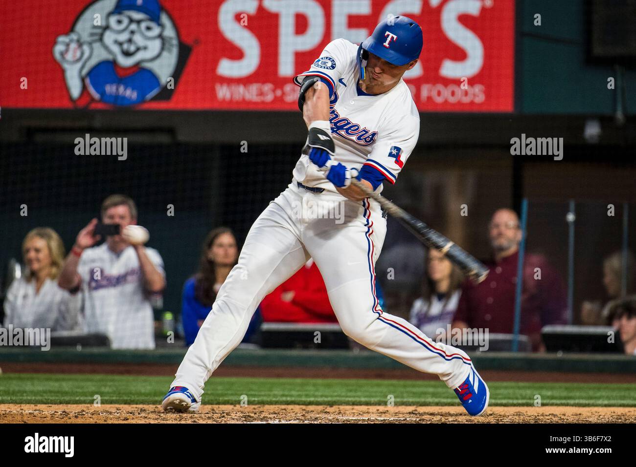 Texas Rangers' Corey Seager bats during the eighth inning of a baseball ...