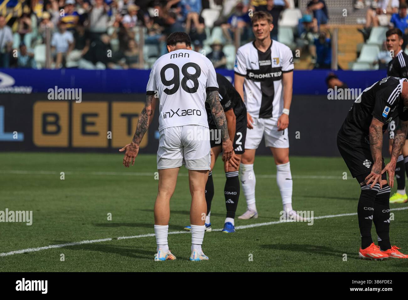 Dennis Man (Parma Calcio) is disappointed after a missed opportunity ...