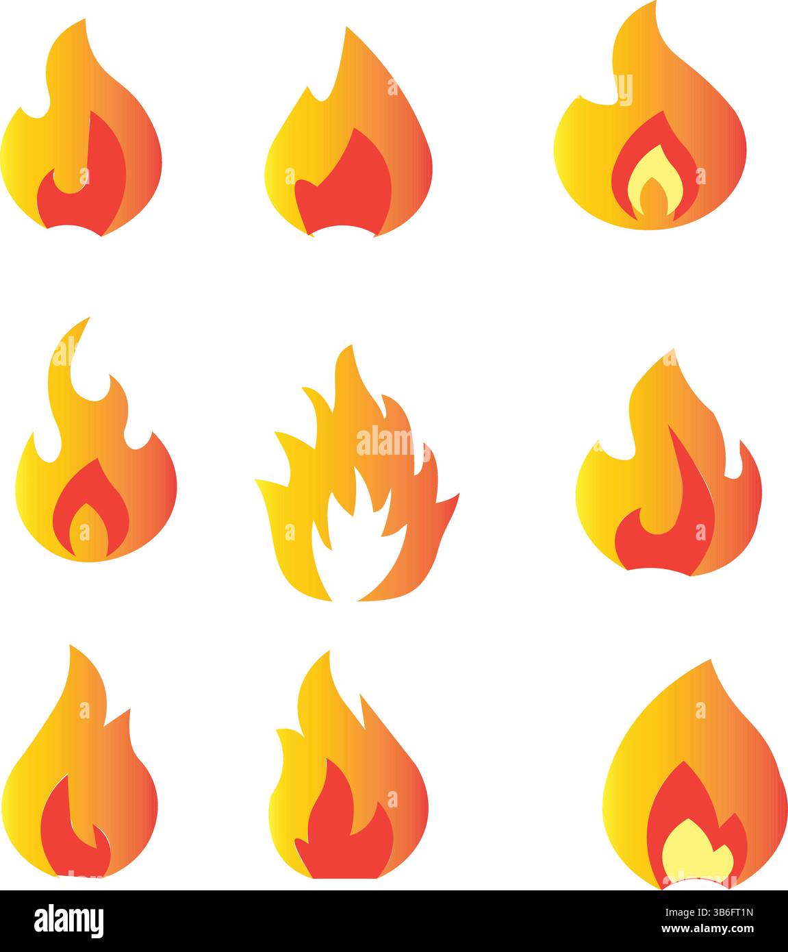 Collection of Nine Stylized Fire Icons Stock Vector Image & Art - Alamy