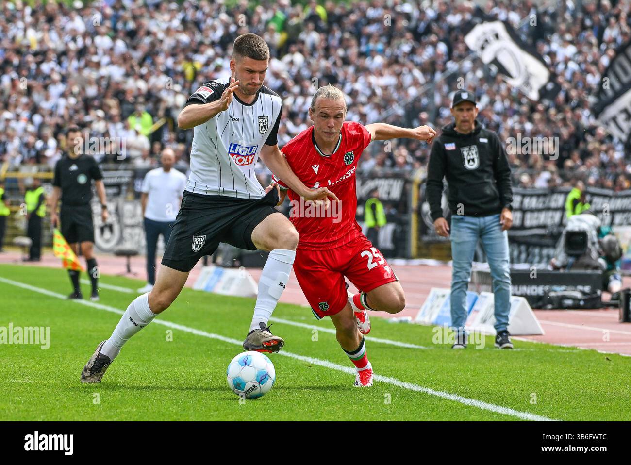 03.05.2025, Donaustadion, Ulm, GER, 2. BL, SSV Ulm 1846 vs Hannover 96 ...