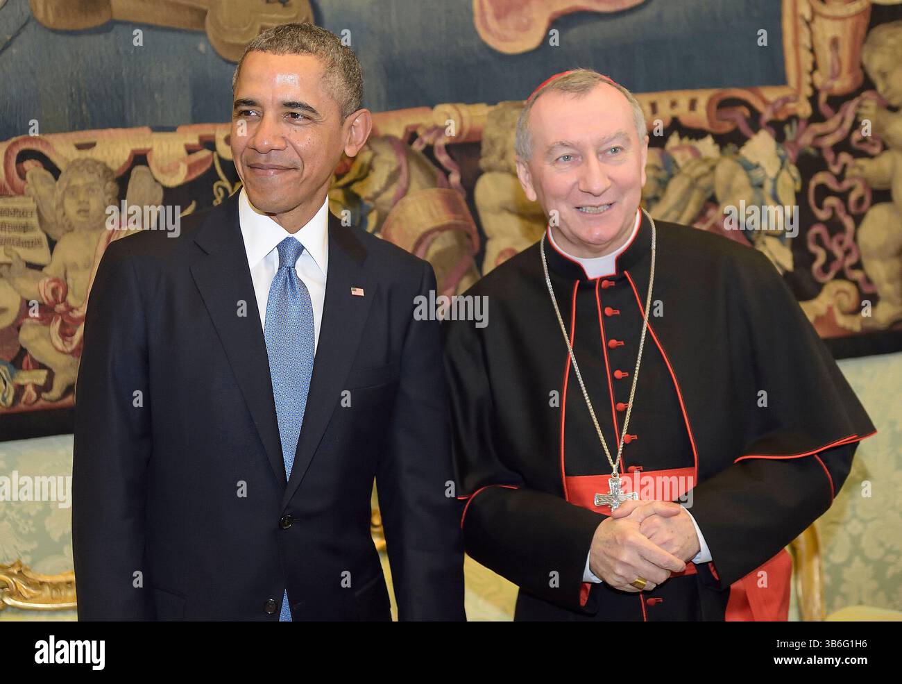 Secretary of State Vatican Parolin,Pope Francis during a meeting with U ...