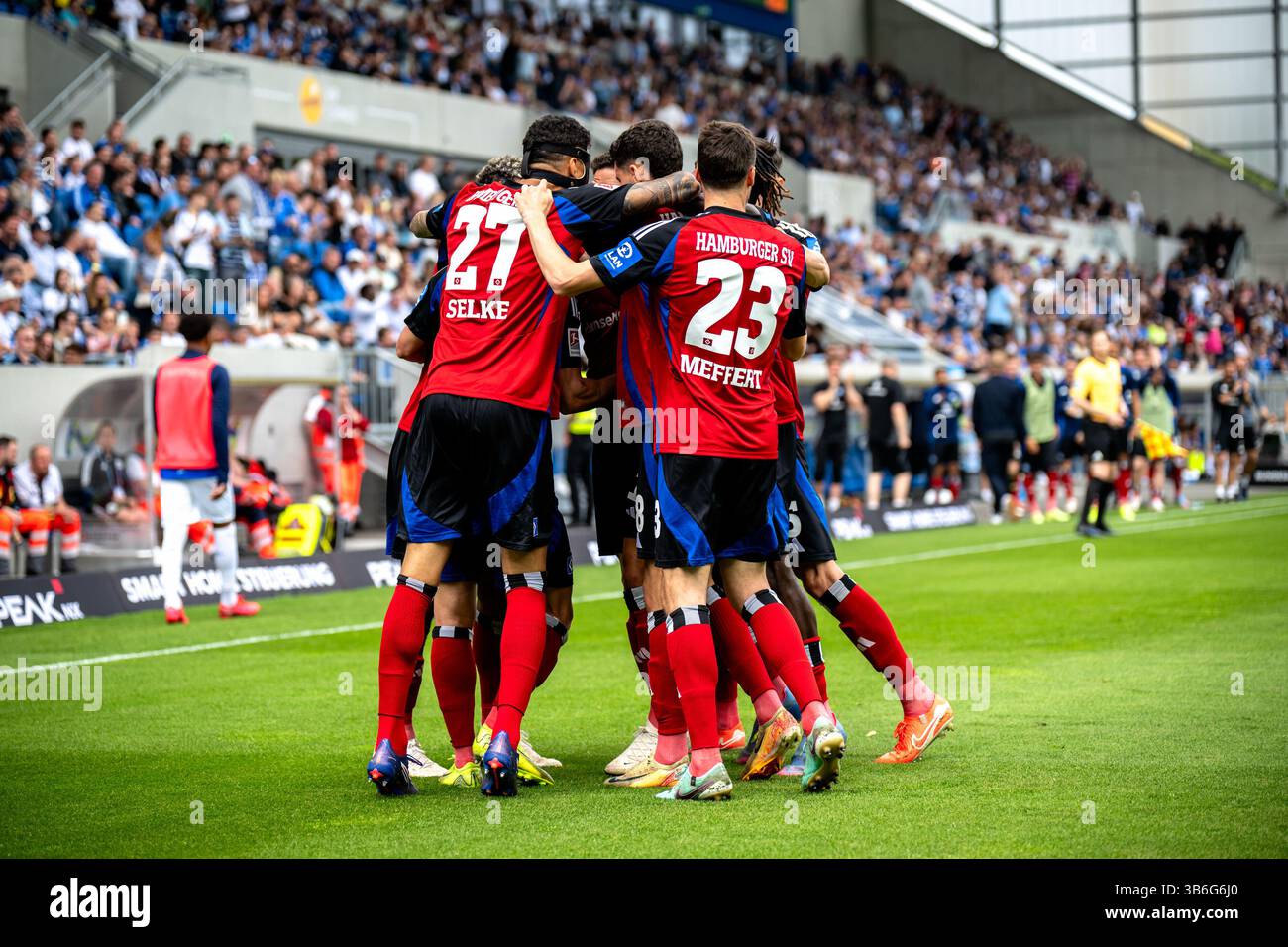 Darmstadt, Deutschland. 03rd May, 2025. Jubel nach dem Tor durch Ludovit Reis (Hamburger SV, 14 ...