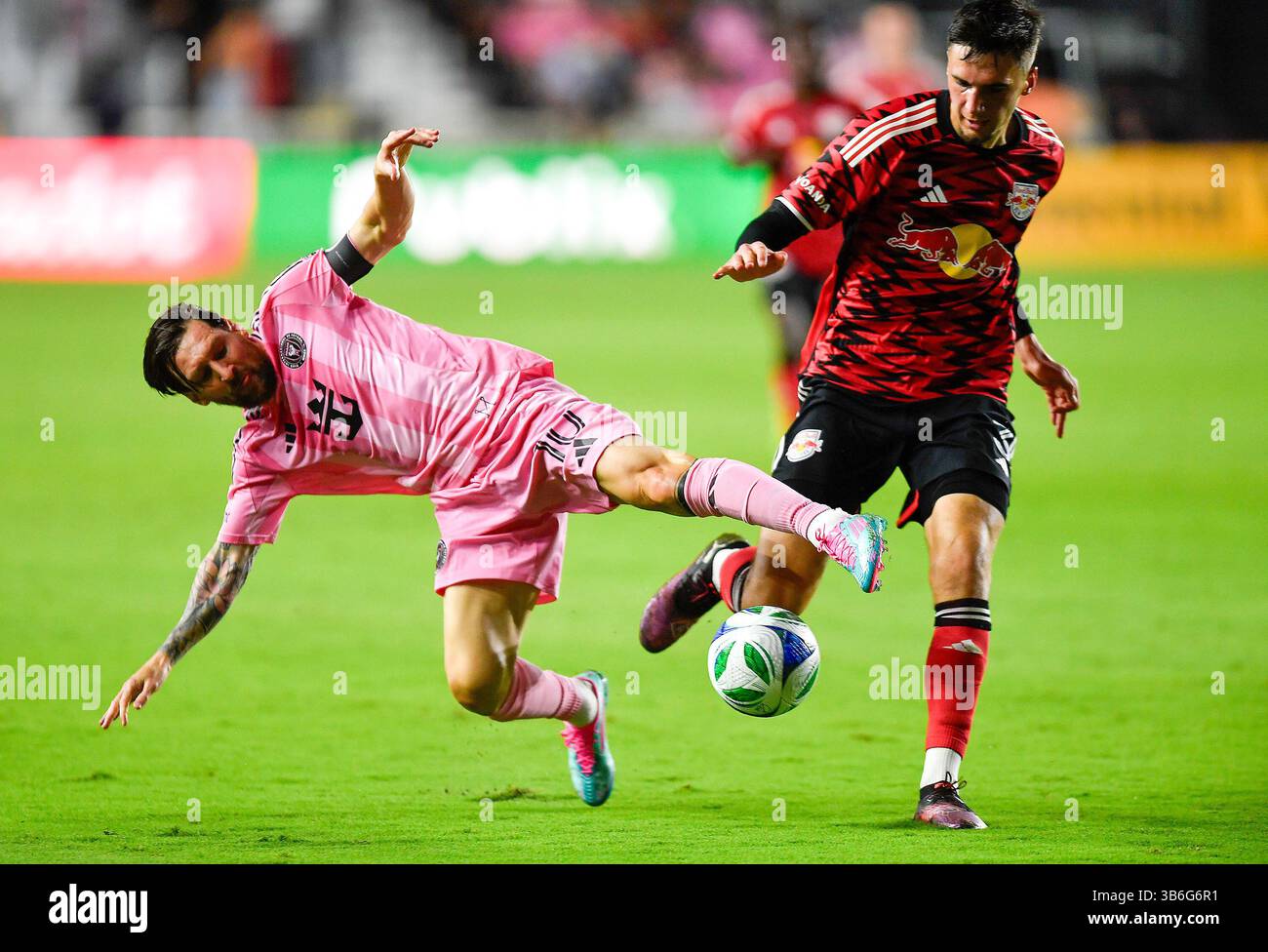 Inter Miami forward Lionel Messi (10) battles New York Red Bulls ...