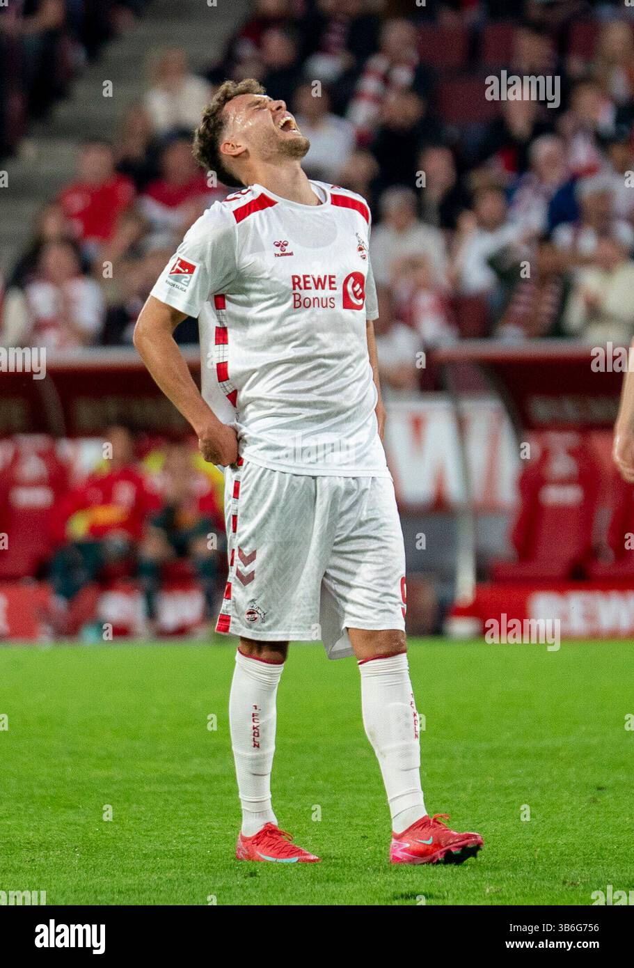 Luca Waldschmidt (1. FC Koeln, #9) ärgert sich. 1. FC Köln - SSV Jahn ...