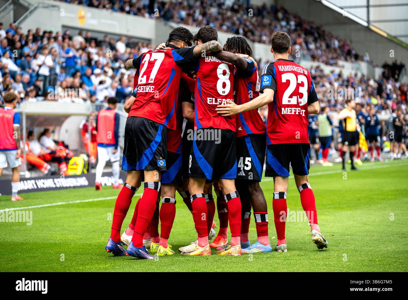 Darmstadt, Deutschland. 03rd May, 2025. Jubel nach dem Tor durch Ludovit Reis (Hamburger SV, 14 ...