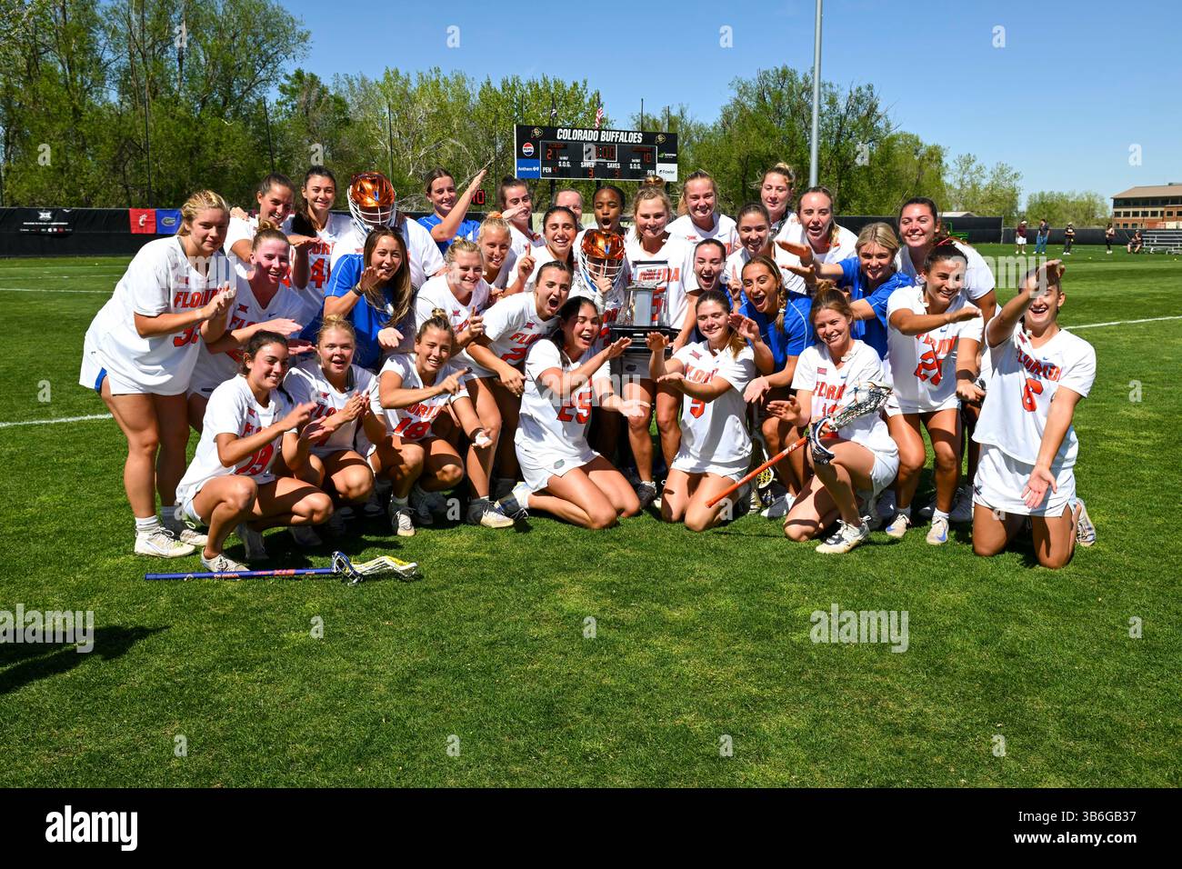 May 03, 2025: The Florida Gators pose after winning the Big 12 Womens ...
