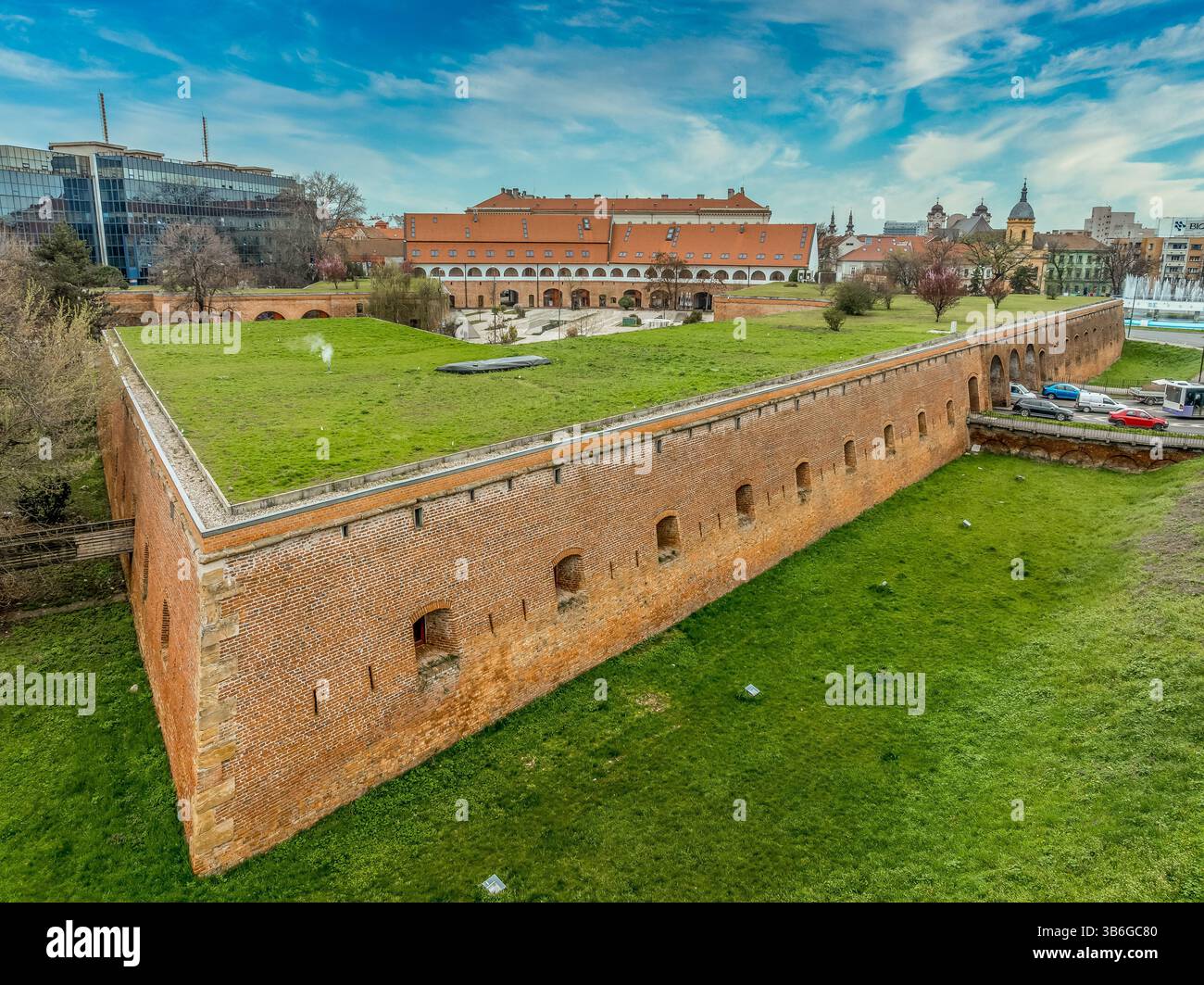 Aerial view of Maria Theresia bastion in Timisoara Romania used a a ...