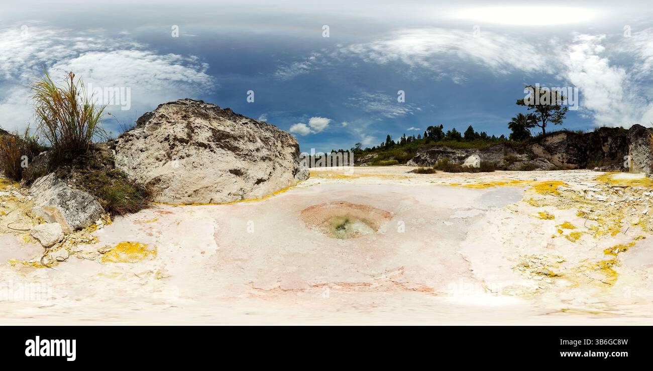 Volcanic geothermal springs with hot water and sulfur. Sipoholon Hot ...